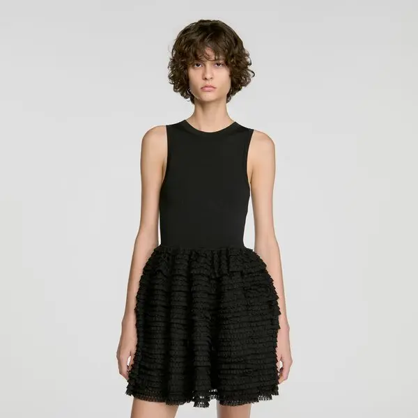 Sandro Short Ruffled Lace Dress