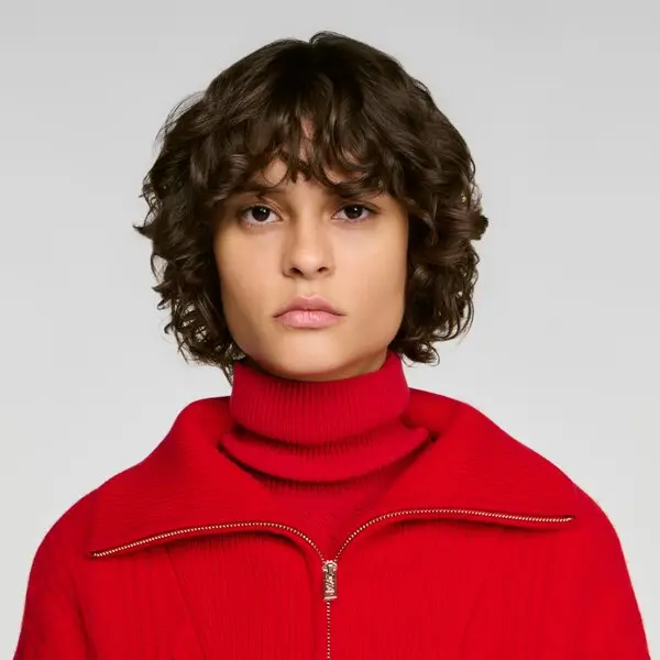 Sandro Zip-neck Knit Sweater