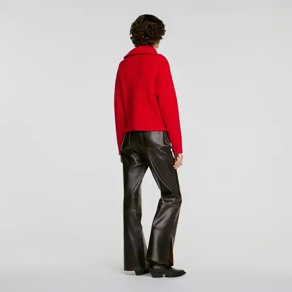 Sandro Zip-neck Knit Sweater