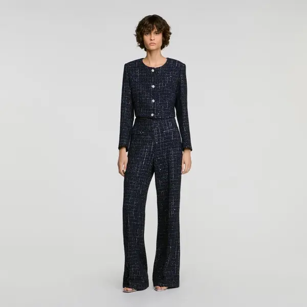Sandro Decorative Tweed Trousers