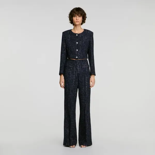 Sandro Decorative Tweed Trousers
