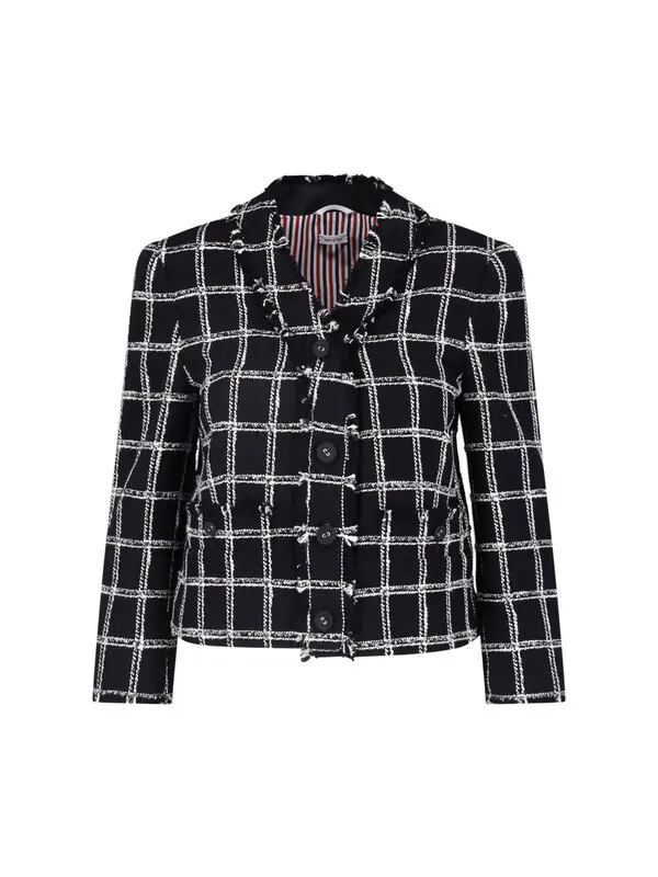 Thom Browne Tweed Blazer - Black