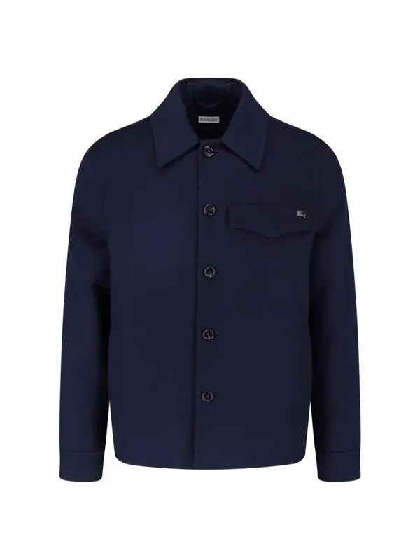 Burberry Róhe Wool Button Jacket - Blue