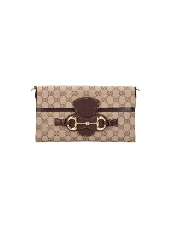 Gucci Horsebit Ristretto Shoulder Bag - Beige