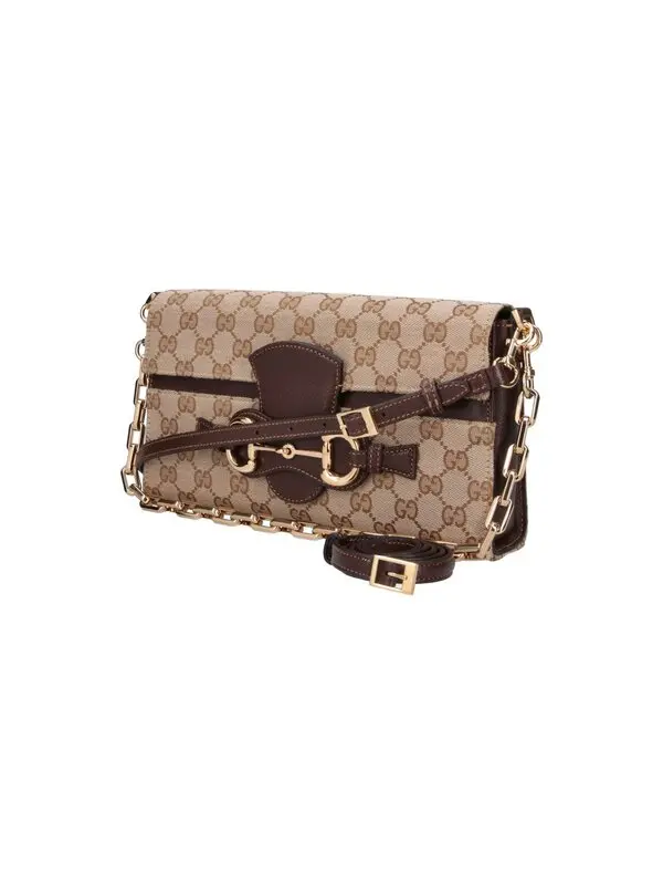 Gucci Horsebit Ristretto Shoulder Bag - Beige