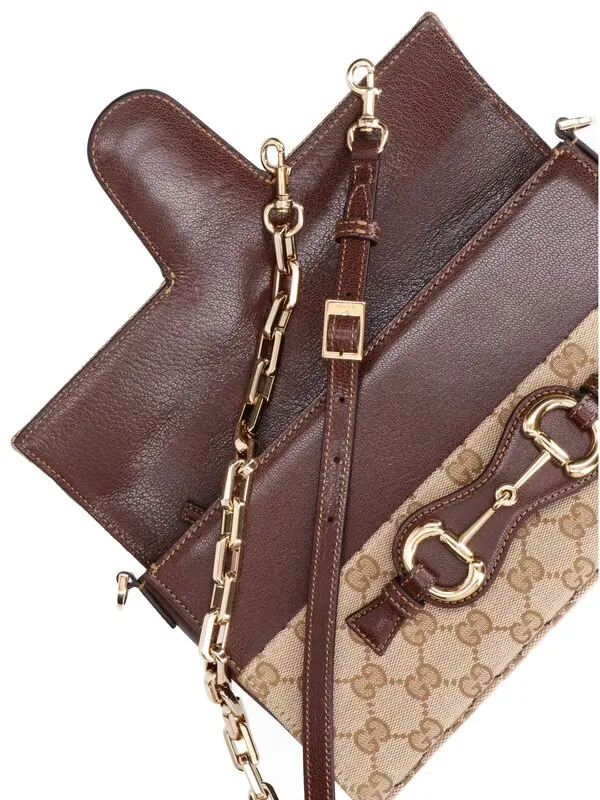 Gucci Horsebit Ristretto Shoulder Bag - Beige