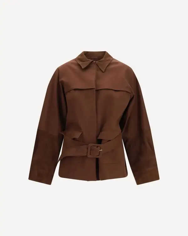 Fabiana Filippi Short Jacket With Belt And Suede Details