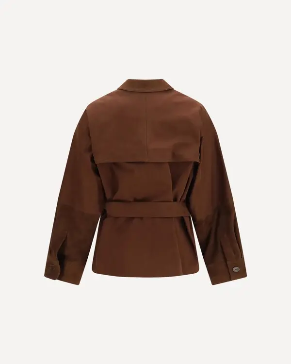 Fabiana Filippi Short Jacket With Belt And Suede Details