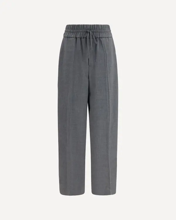 AMI Paris Wool Pants With Elasticated Waist - Grey