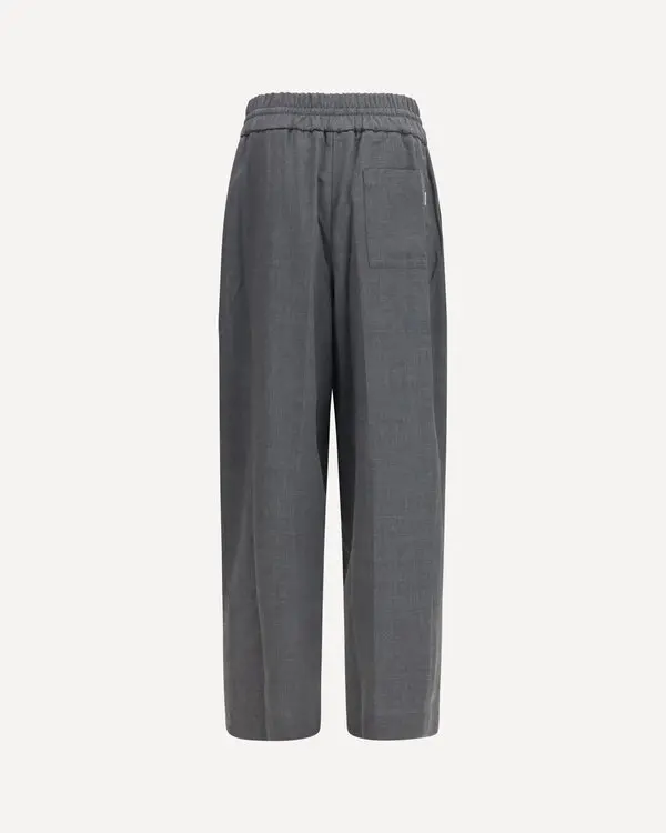 AMI Paris Wool Pants With Elasticated Waist - Grey
