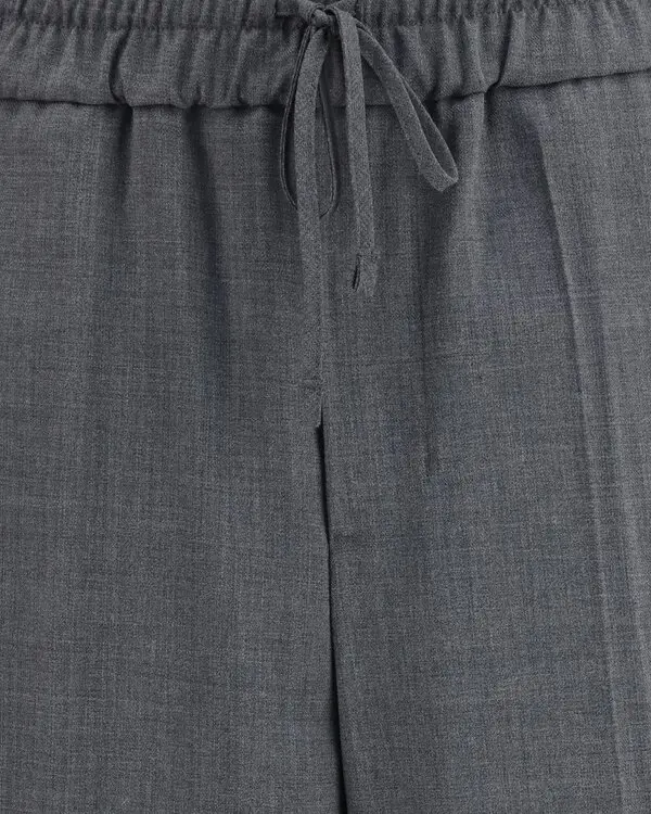 AMI Paris Wool Pants With Elasticated Waist - Grey
