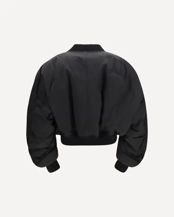 Rick Owens Bomber Jacket With Gathered Sleeves