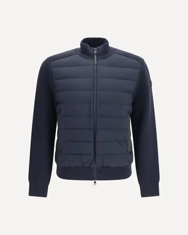 Moncler Zip-up Padded Wool And Cashmere Blend Cardigan