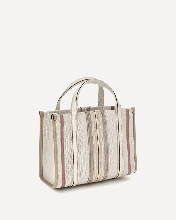 Chloé Small Woody Loop Canvas Tote Bag - Beige