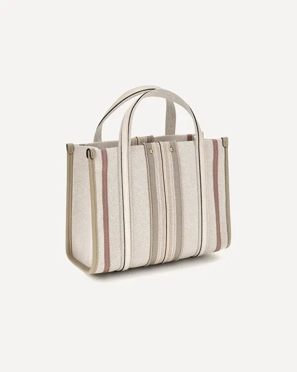 Chloé Small Woody Loop Canvas Tote Bag - Beige