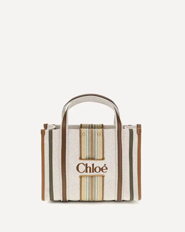 Chloé Small Woody Loop Canvas Tote Bag - Beige