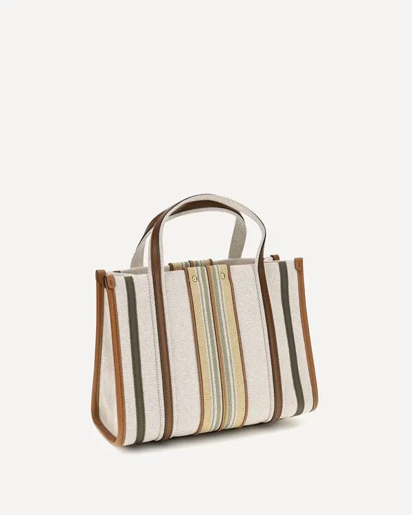 Chloé Small Woody Loop Canvas Tote Bag - Beige