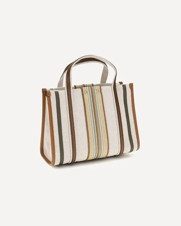 Chloé Small Woody Loop Canvas Tote Bag - Beige