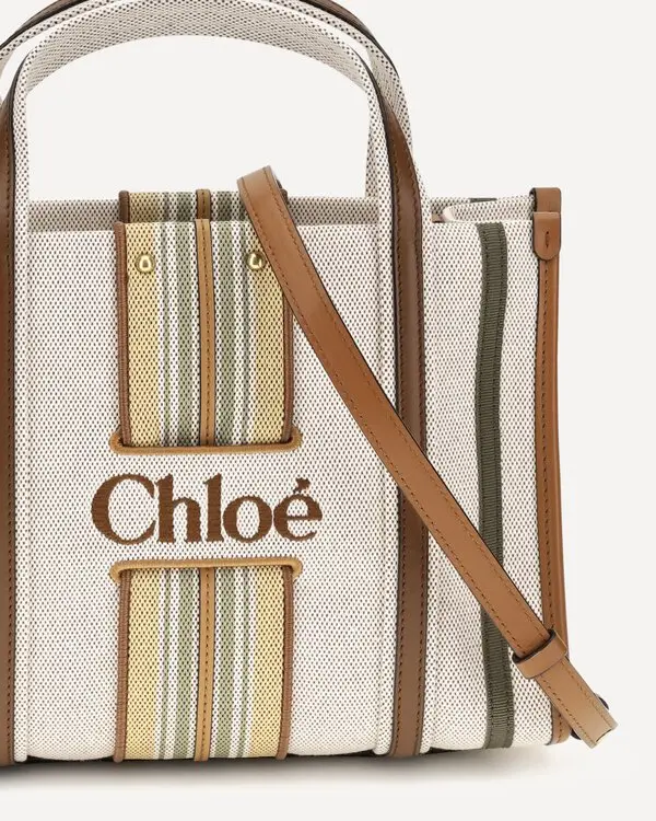 Chloé Small Woody Loop Canvas Tote Bag - Beige