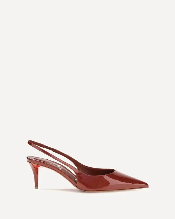 CHRISTIAN LOUBOUTIN Miss Z Slingback Patent Leather Pumps - Red