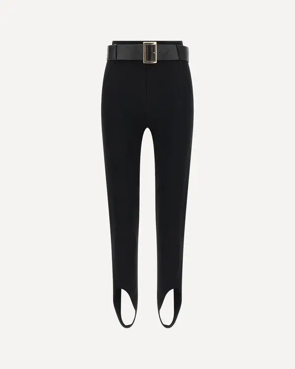SELF-PORTRAIT Stretch Jersey Leggings With Belt Feale
