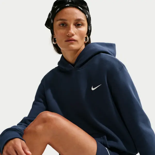 Nike Studio Fleece Medium Weight Pullover Hoodie - Blue