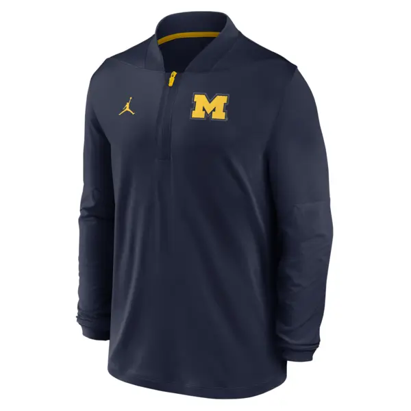 JORDAN Michigan Sideline Brand Dri-fit College 1/2-zip Top - Blue
