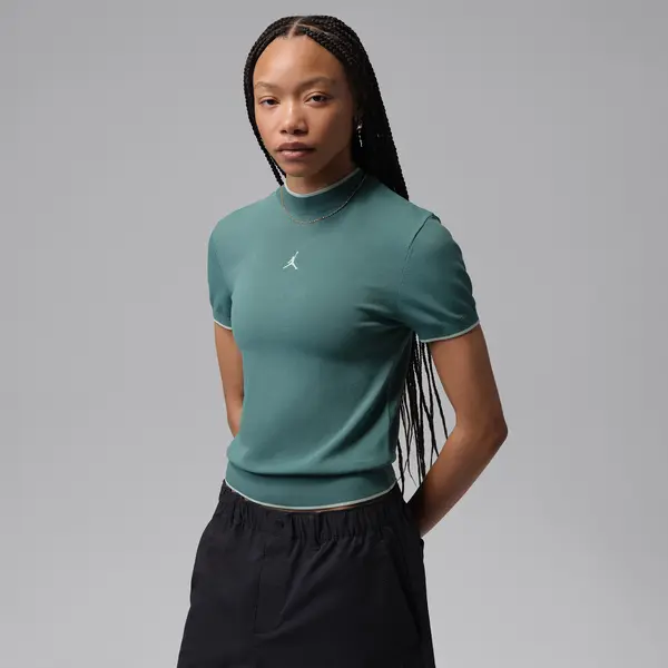 JORDAN Sport Mock-neck Short-sleeve Golf Top - Green
