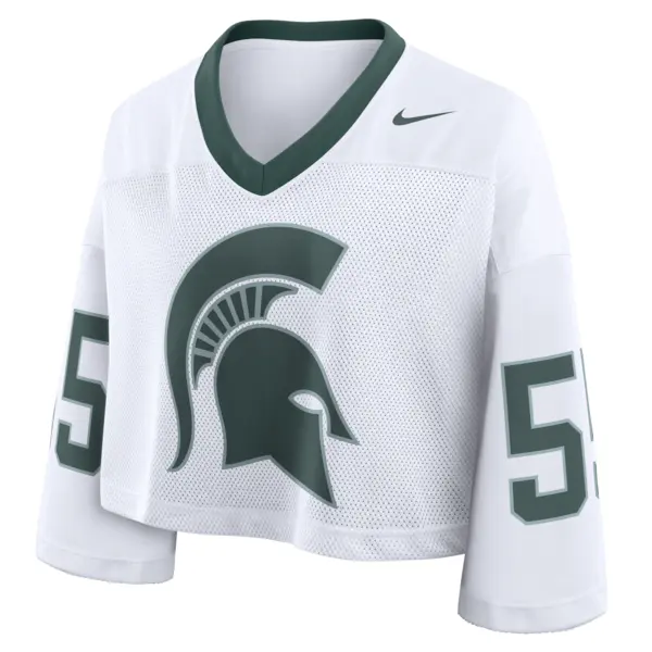 Nike Michigan State Logo Dri-fit College Cropped Jersey - White