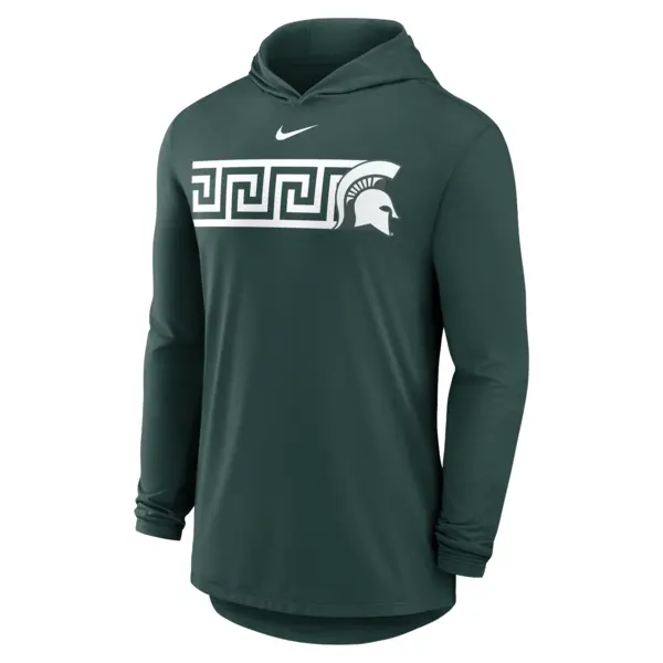 Nike Michigan State Primetime Pattern College Long-sleeve Hooded T-shirt - Green