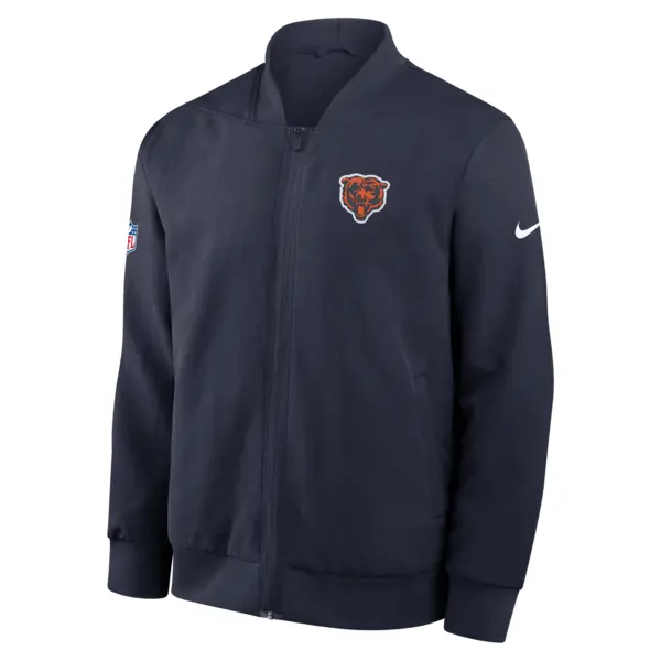 Nike Chicago Bears Sideline Nfl Full-zip Bomber Jacket