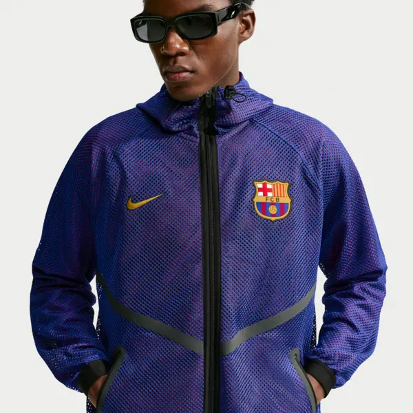 Nike Fc Barcelona Dri-fit Soccer Anthem Jacket - Blue