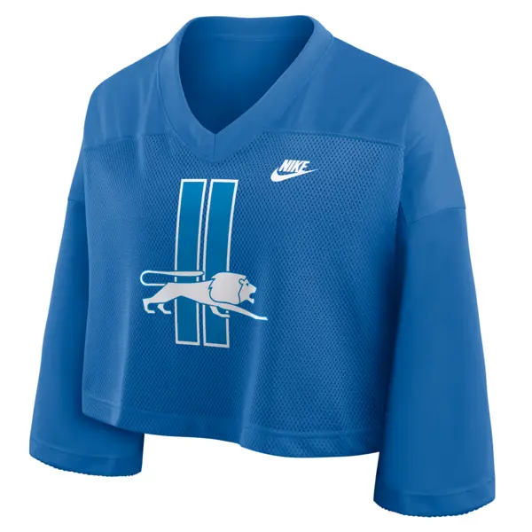 Nike Detroit Lions Rewind Fashion Dri-fit Nfl Cropped Jersey - Blue