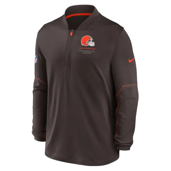 Nike Cleveland Sideline Dri-fit Nfl Half-zip Top - Brown