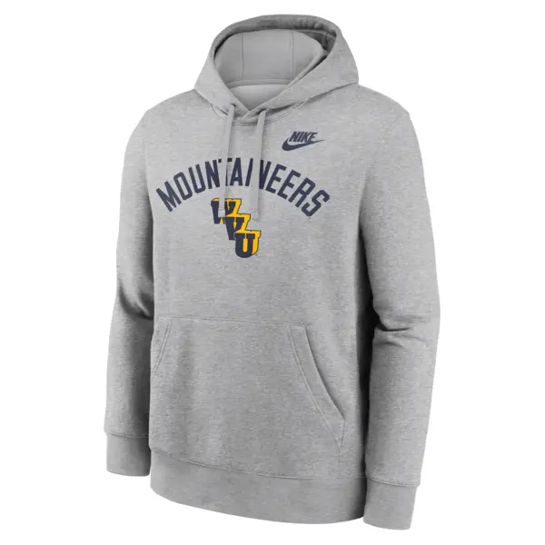 Nike West Virginia Legacy Arch Club College Pullover Hoodie - Grey