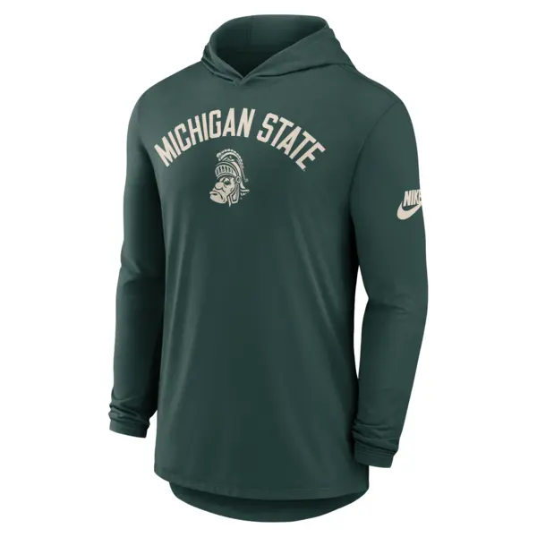 Nike Michigan State Legacy Arch Dri-fit College Long-sleeve Hooded T-shirt - Green