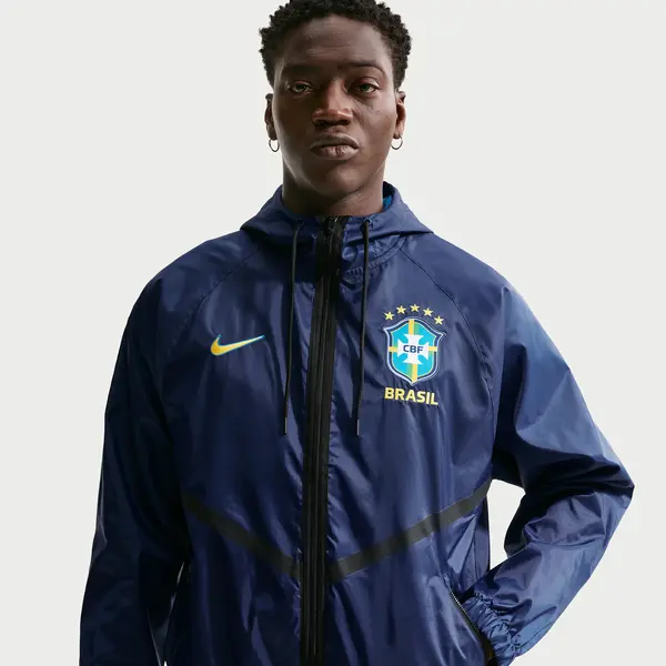Nike Brazil Dri-fit Soccer Anthem Jacket - Blue