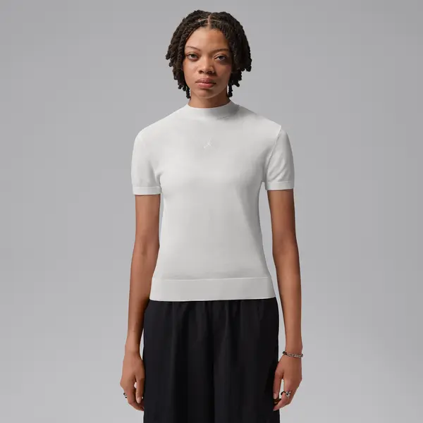 JORDAN Sport Short-sleeve Mock Neck Top - White