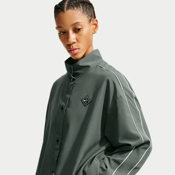 Nike Dri-fit Oversized Varsity-inspired Jacket - Green