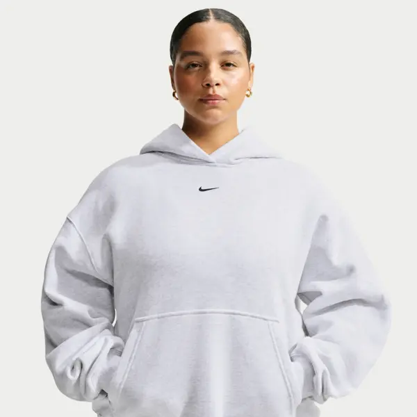Nike Studio Fleece Medium Weight Oversized Pullover Hoodie - Brown