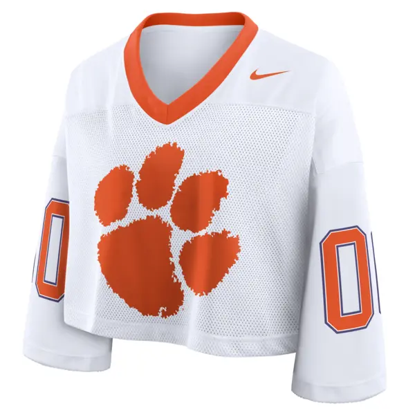Nike Clemson Logo Dri-fit College Cropped Jersey - White