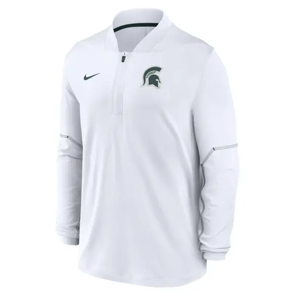 Nike Michigan State Sideline Dri-fit College 1/2-zip Top - White