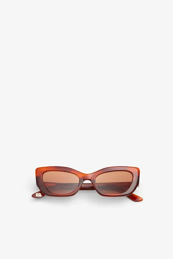GANNI X Ace & Tate Tiger's Eye Sadie Sunglasses - Beige