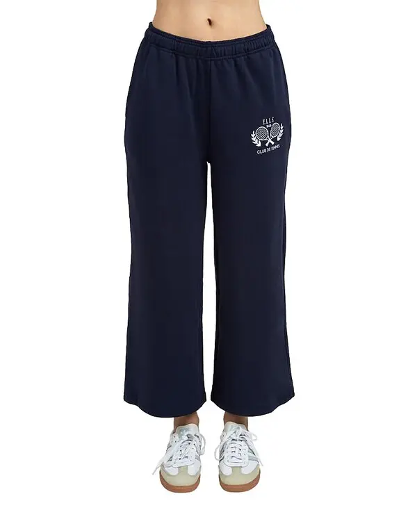 ELLE COLLECTION Cropped Leg Sweatpant - Navy