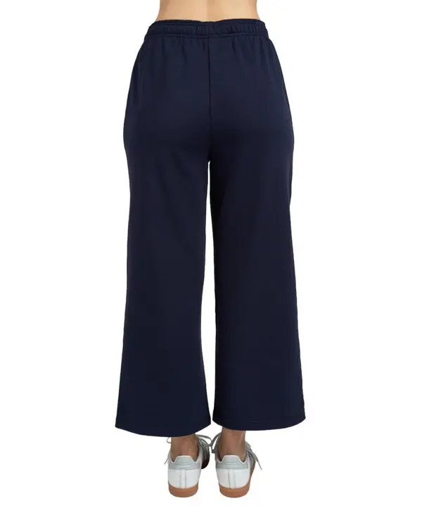 ELLE COLLECTION Cropped Leg Sweatpant - Navy