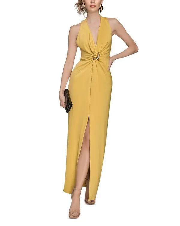 Donna Karan New York V-neck Satin Gown