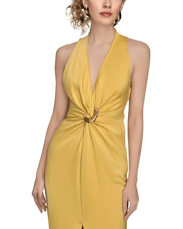 Donna Karan New York V-neck Satin Gown