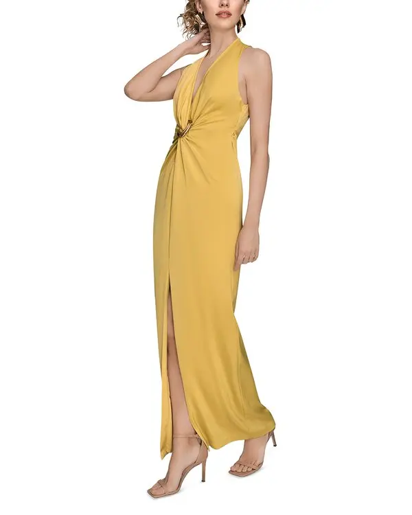 Donna Karan New York V-neck Satin Gown