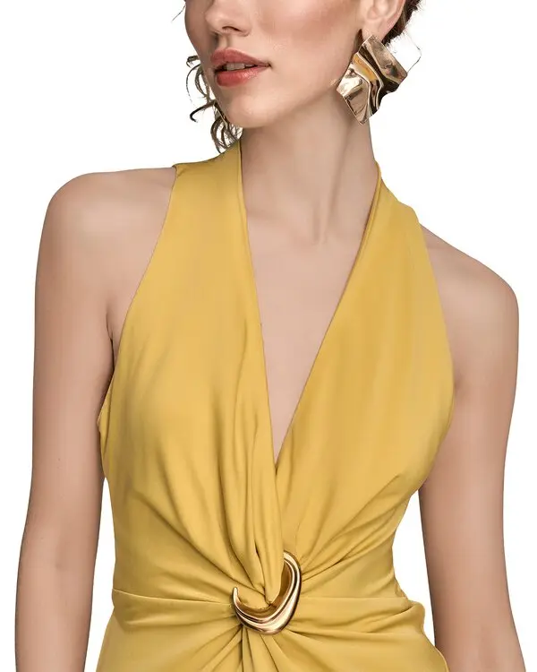 Donna Karan New York V-neck Satin Gown