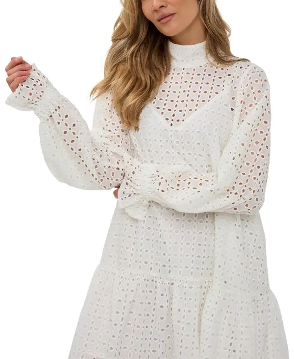 MARIELLE STOKKELAAR Solveig Cotton Lace Turtleneck Dress